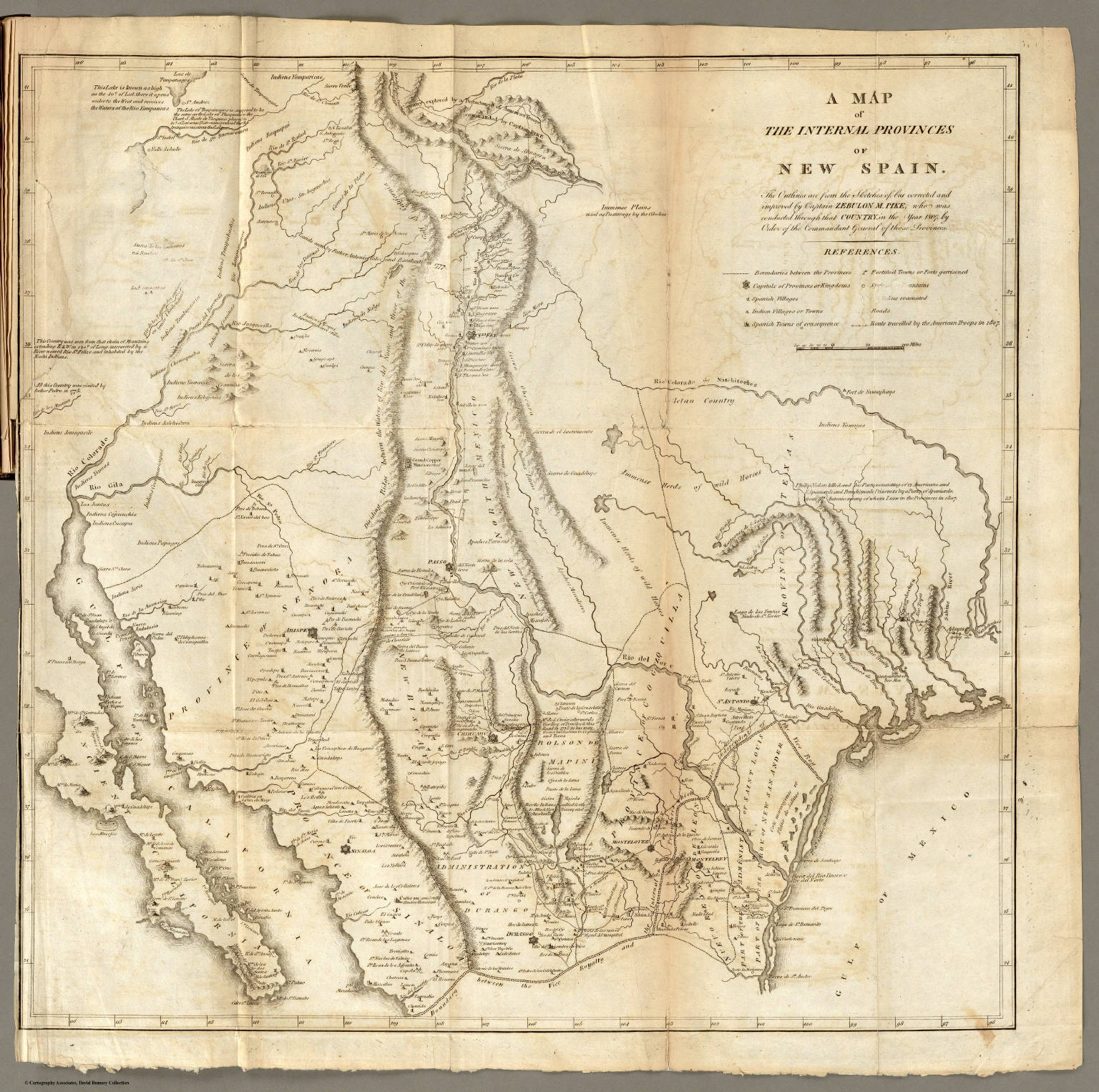 Map of The Internal Provinces of New Spain. - David Rumsey Historical ...