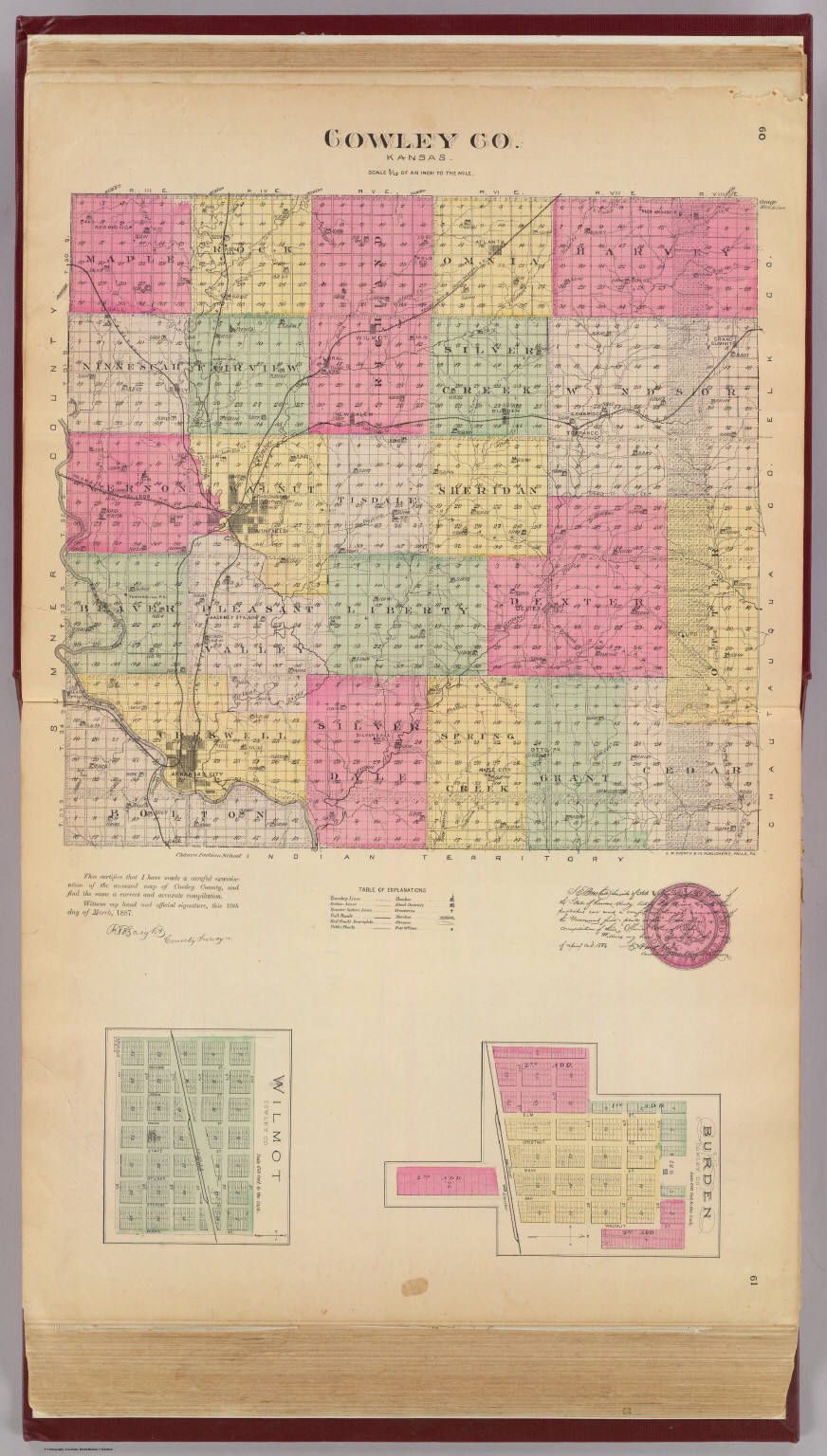 Cowley Co., Burden and Wilmot, Kansas. - David Rumsey Historical Map ...
