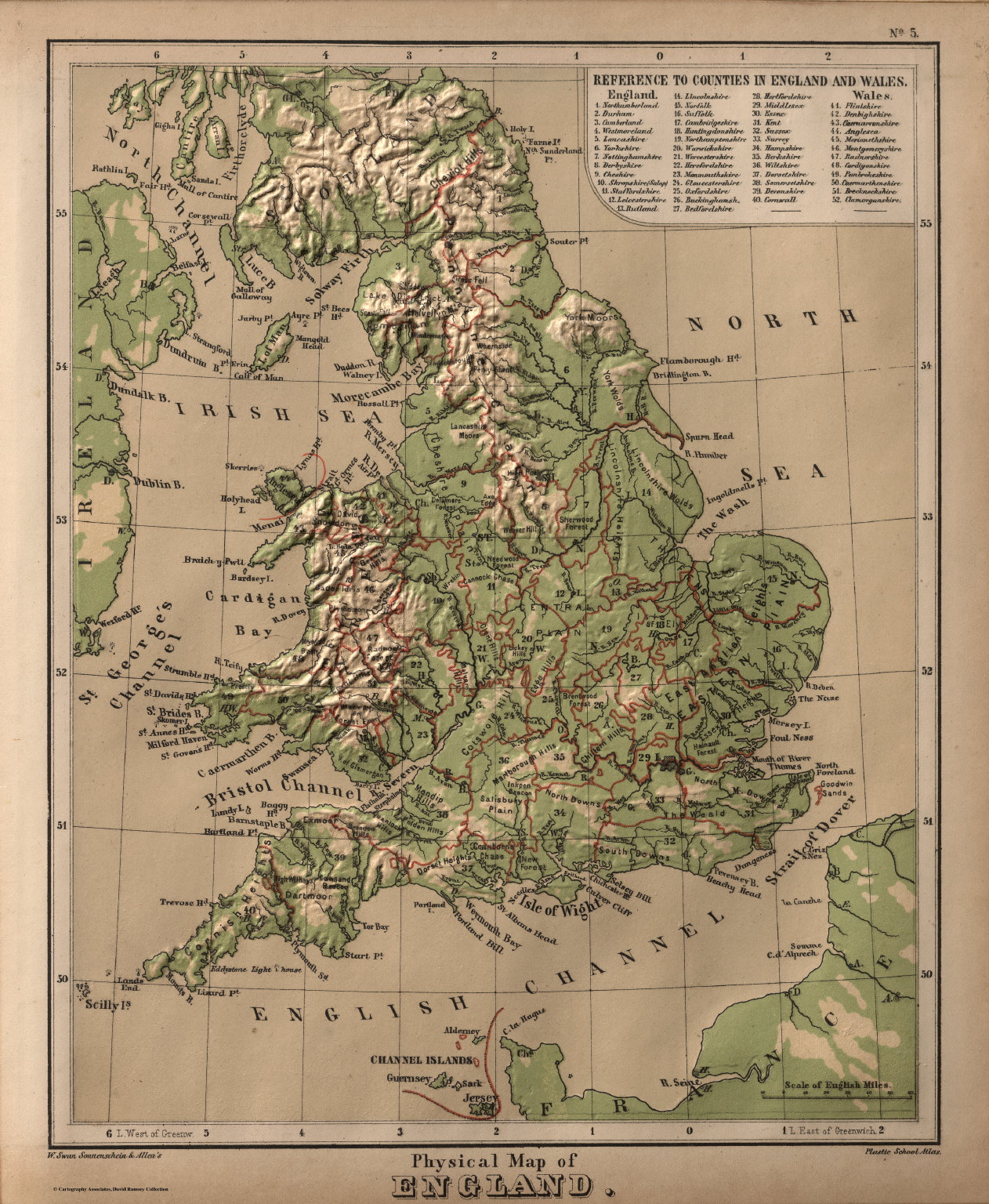 Physical Map of England. - David Rumsey Historical Map Collection